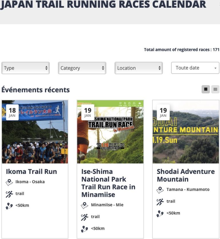 Japan Trail Running Races Calendar – 3776d